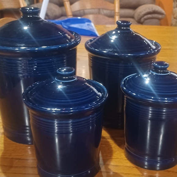 Fiestaware | Kitchen | Fiestaware Colbalt Blue 4 Piece Canister Set ...